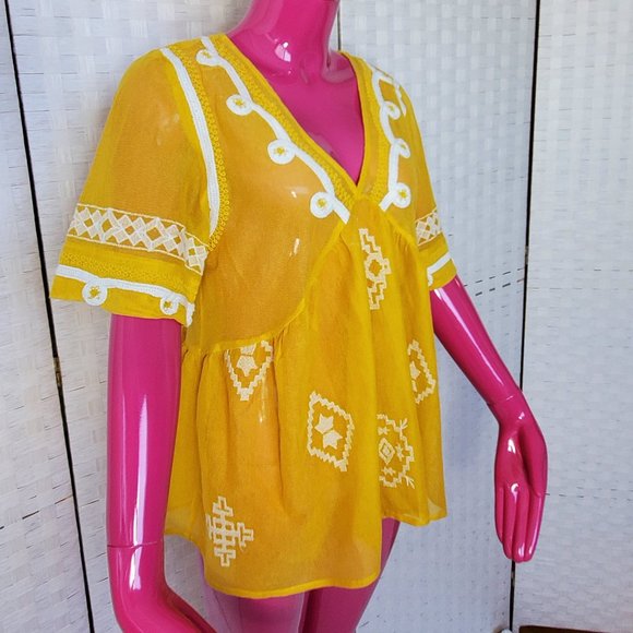 Zara | Tops | Zara Seethrough Yellow Blouse | Poshmark